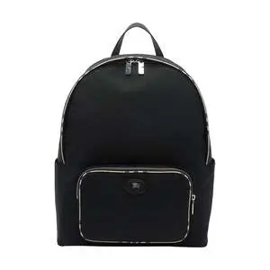 Burberry Backpack With Check Trim - Black