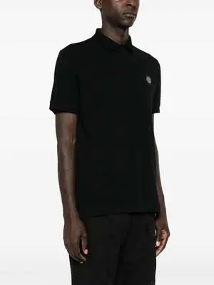 Stone Island Logo-patch Polo Shirt - Black