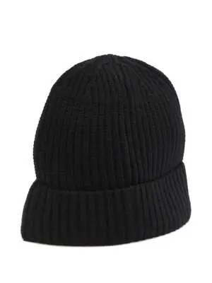 Stone Island Ribbed Knit Beanie With Logo