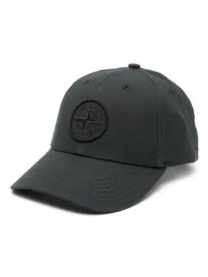 Stone Island Embroidered Logo Baseball Cap - Black
