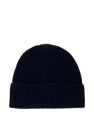 Stone Island Logo Patch Beanie - Blue