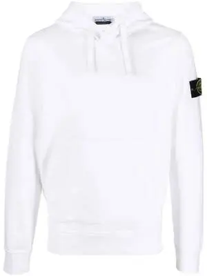 Stone Island Cotton Fleece Hoodie - White