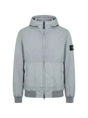 Stone Island Logo Patch Hooded Jacket - Gray