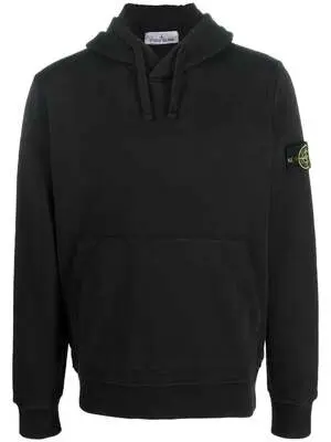 Stone Island Logo-patch Hoodie - Black