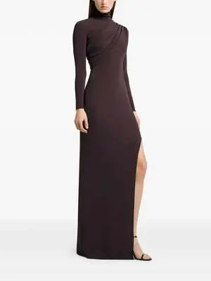 COURREGES Long Jersey Dress With Cable-knit Details