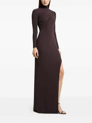 COURREGES Long Jersey Dress With Cable-knit Details