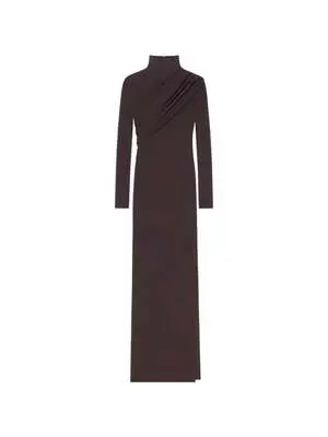 COURREGES Long Jersey Dress With Cable-knit Details - Red