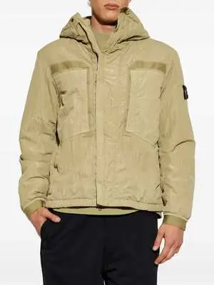 Stone Island Hooded Jacket With Brand Logo Patch
