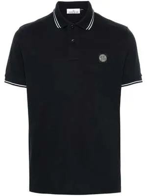 Stone Island Compass Patch Polo Shirt - Blue