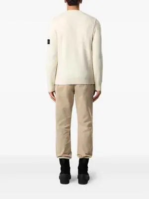 Stone Island Striped Logo Sweater - White