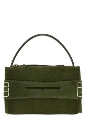 JW Anderson Olive Suede Small Loafer Handbag - Green