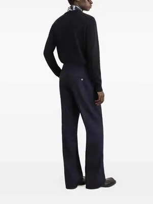 Dolce & Gabbana Embroidered Plain-knit Sweater