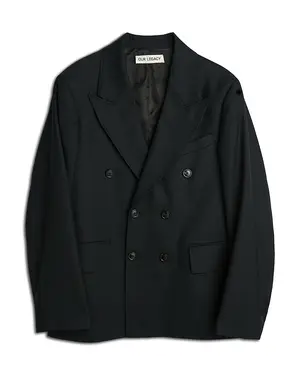 Our Legacy Tailored Fit Double Breasted Blazer - Black