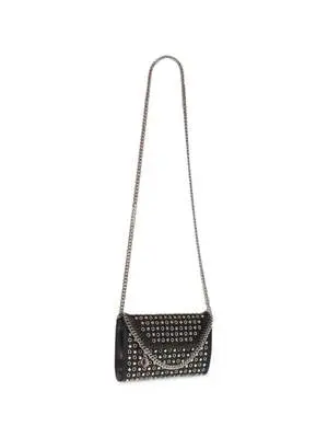 Stella McCartney Falabella Wallet With Chain In Alter Mat, Featuring Studs And Eyelets