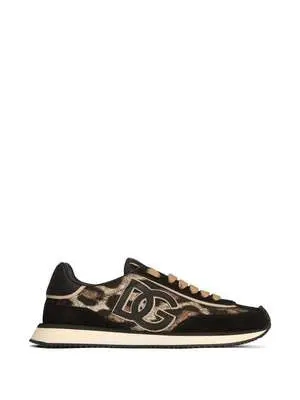 Dolce & Gabbana Padded Leopard-print Fabric Dg Sneakers - Multicolor