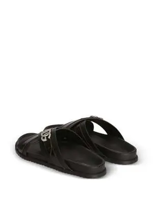 Dolce & Gabbana Animal-print Sandals - Black