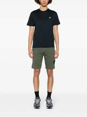 Stone Island T-shirt With Logo Appliqu - Blue