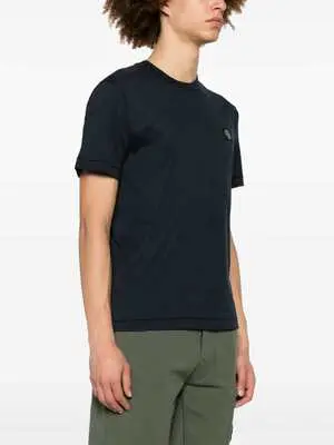 Stone Island T-shirt With Logo Appliqu - Blue