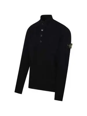 Stone Island Button-detail High-neck Sweater