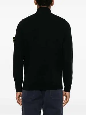 Stone Island Button-detail High-neck Sweater