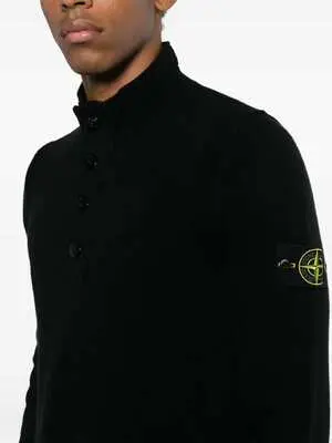 Stone Island Button-detail High-neck Sweater