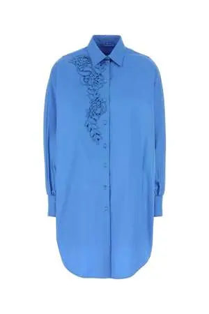 ERMANO SCERVINO Ermanno Scervino Cerulean Poplin Oversize Shirt - Blue
