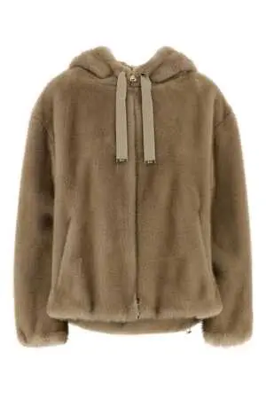 Herno Eco Fur Hoodie - Brown