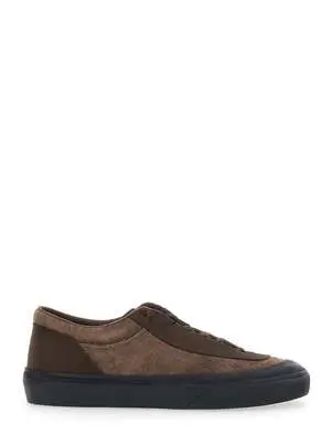 Stone Island Brown Low Top Sneakers With Logo On The Tongue In Suede For - Multicolor