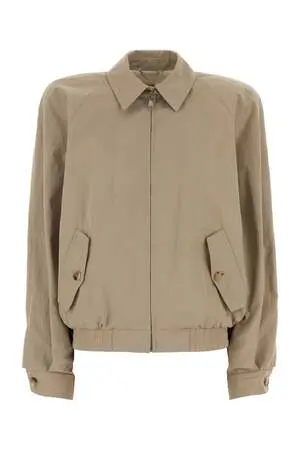 Magda Butrym Beige Cotton Blend Bomber Jacket - Brown