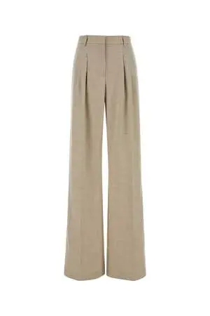 Andamane Melange Sand Stretch Twill Nathalie Pant - Brown