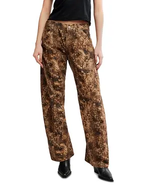 Free People Fable Low Rise Print Jeans