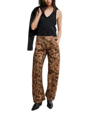Free People Fable Low Rise Print Jeans