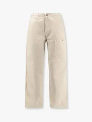Stone Island Loose Cotton Trousers - Beige