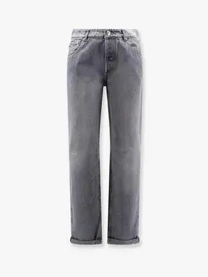 Brunello Cucinelli Traditional Fit Cotton Jeans - Grey