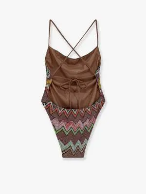 Missoni Laminated Viscose Onepiece Swimsuit
