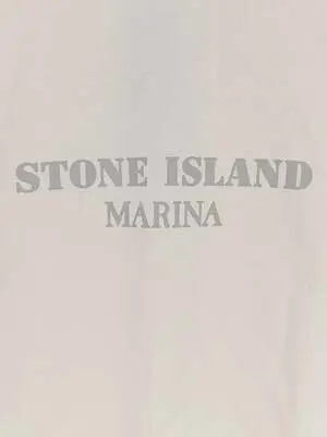 Stone Island Cotton Tshirt With Front Logo Print