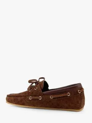Gucci Suede Loafers With Allover Gg Logo
