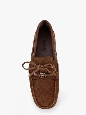 Gucci Suede Loafers With Allover Gg Logo