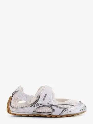 Bottega Veneta Technical Fabric And Mesh Maryjane Sneakers - Silver