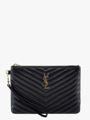 Saint Laurent Quilted Leather Clutch - Black