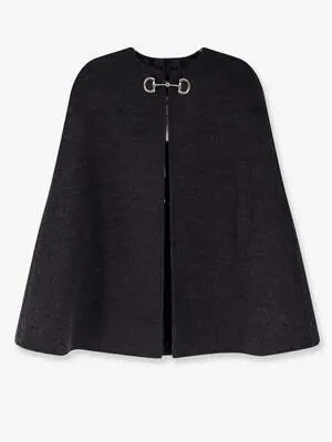 Gucci Wool And Silk Cape - Grey