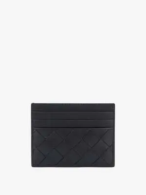 Bottega Veneta Leather Card Holder - Black