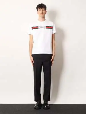 Gucci Cotton Tshirt With Frontal Web Band