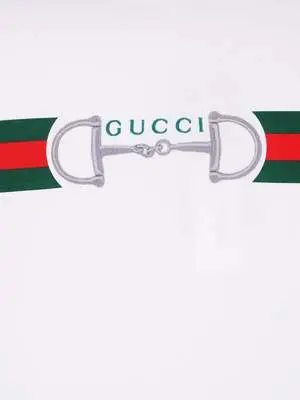 Gucci Cotton Tshirt With Frontal Web Band