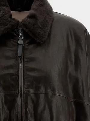 Brunello Cucinelli Aviator Leather Bomber