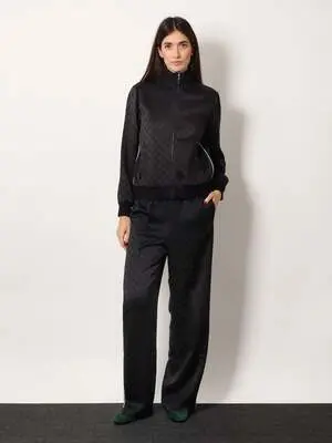 Gucci Viscose Blend Trousers With Allover Gg Motif