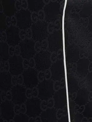 Gucci Viscose Blend Trousers With Allover Gg Motif