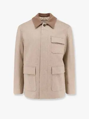 LARDINI Goslin Pure Virgin Wool Coat - Beige
