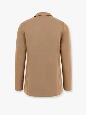 LARDINI Knitted Blazer With Iconic Brooch