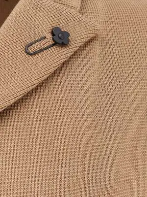LARDINI Knitted Blazer With Iconic Brooch